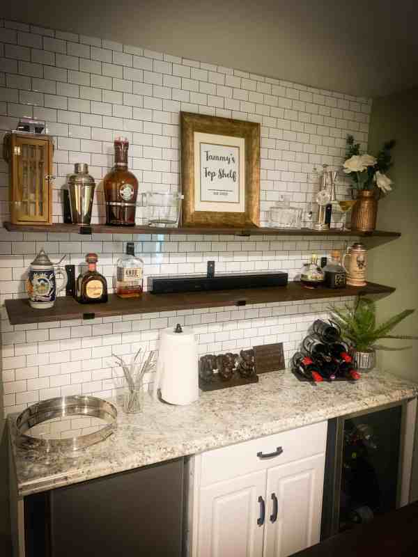 Easy DIY Bar Shelf Ideas with Storage - Rock Solid Rustic